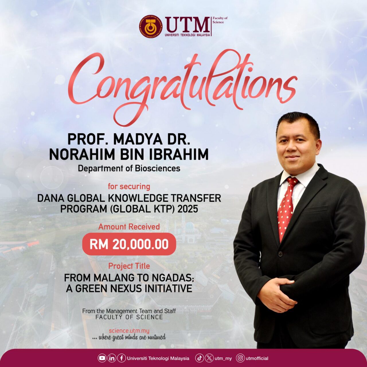 Assoc. Prof. Dr. Norahim Ibrahim secured Global KTP 2025 | Department ...