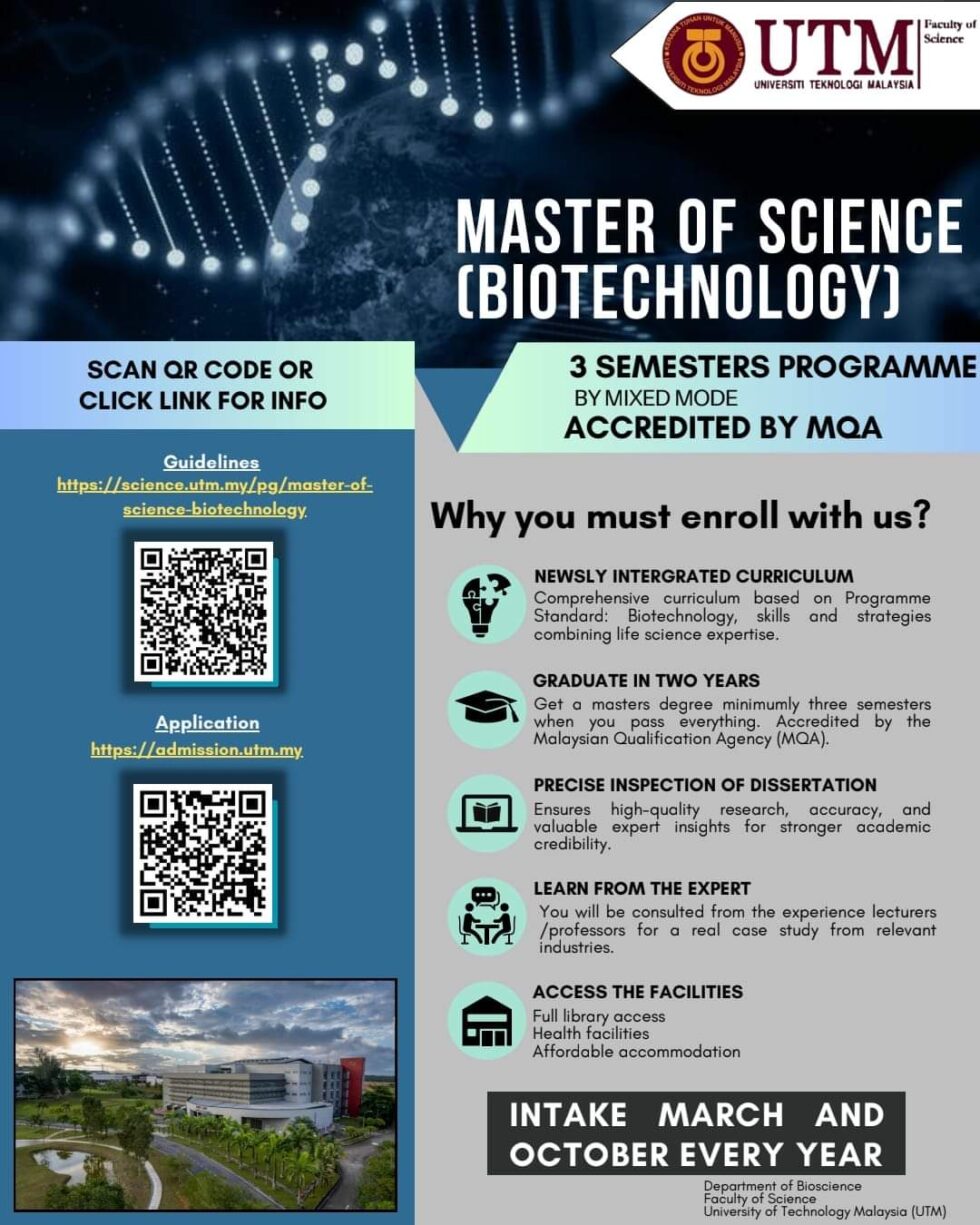 M.Sc (Biotechnology) – mixed mode | Postgraduate Studies, Faculty of ...