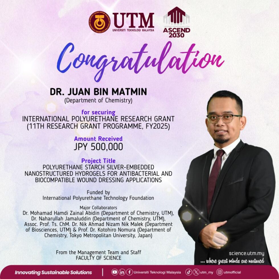 Dr. Juan Matmin Secures International Polyurethane Research Grant 2025 ...