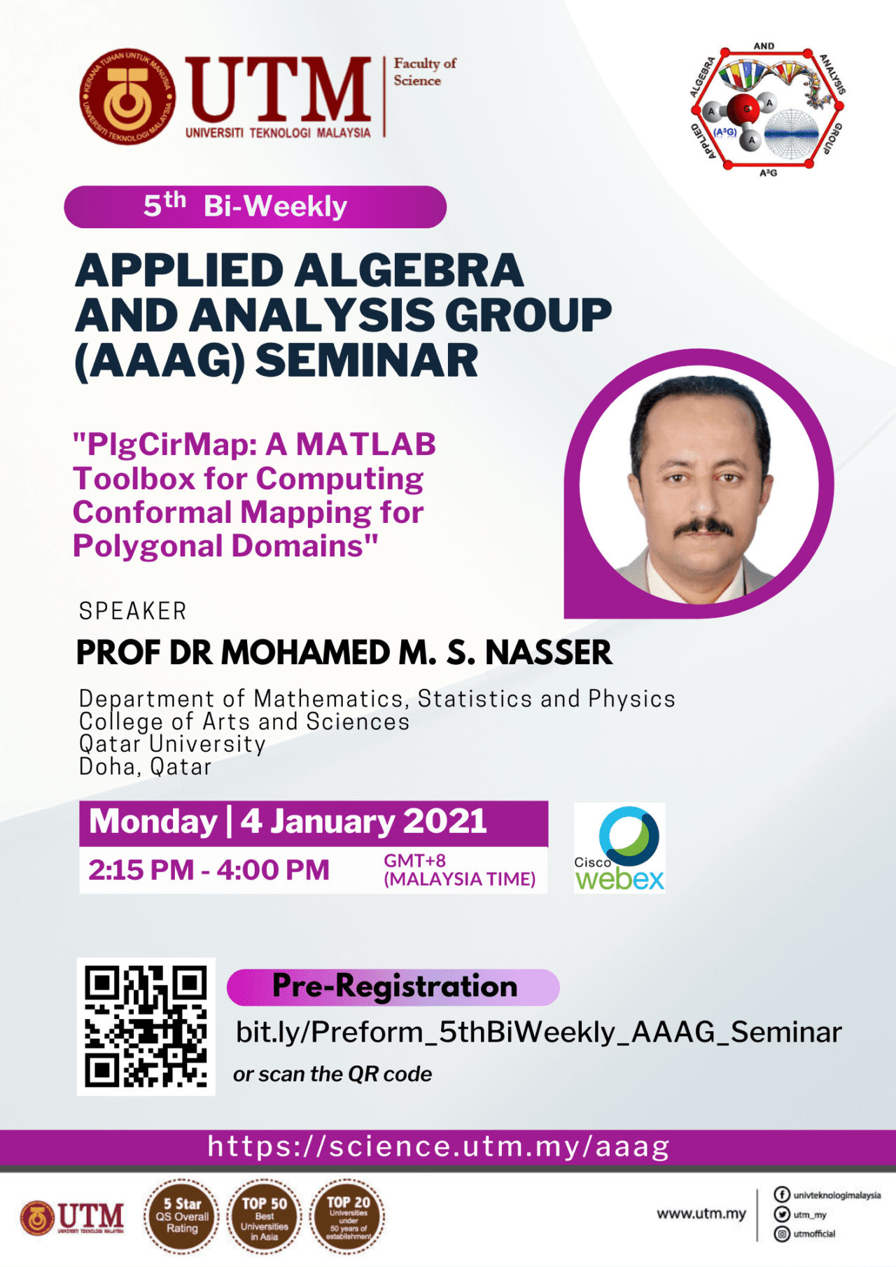 Applied Algebra & Analysis Group (AAAG), Department of Mathematical ...