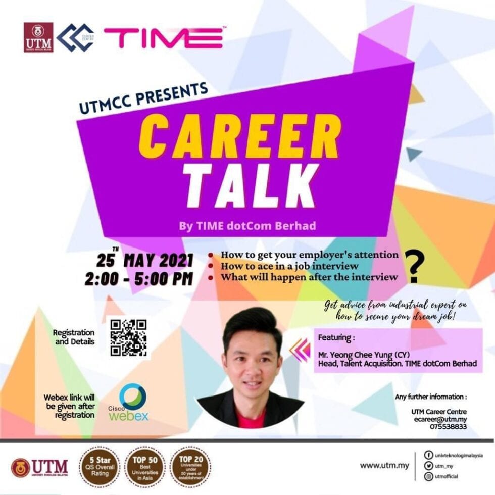 CAREER TALK BY TIME DOTCOM | Faculty of Science, Universiti Teknologi ...