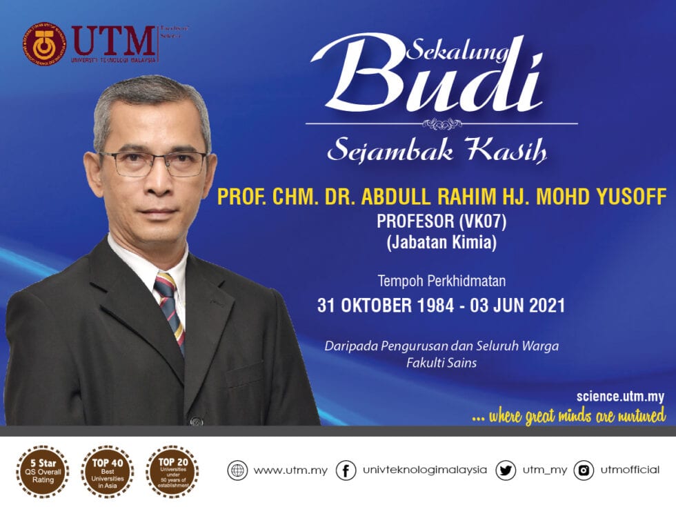 Sekalung Budi Sejambak Kasih kepada Prof. ChM. Dr. Abdull Rahim Mohd ...