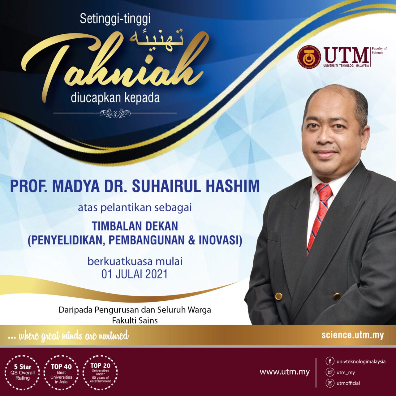 Tahniah – Assoc. Prof. Dr. Suhairul Hashim | Faculty of Science ...