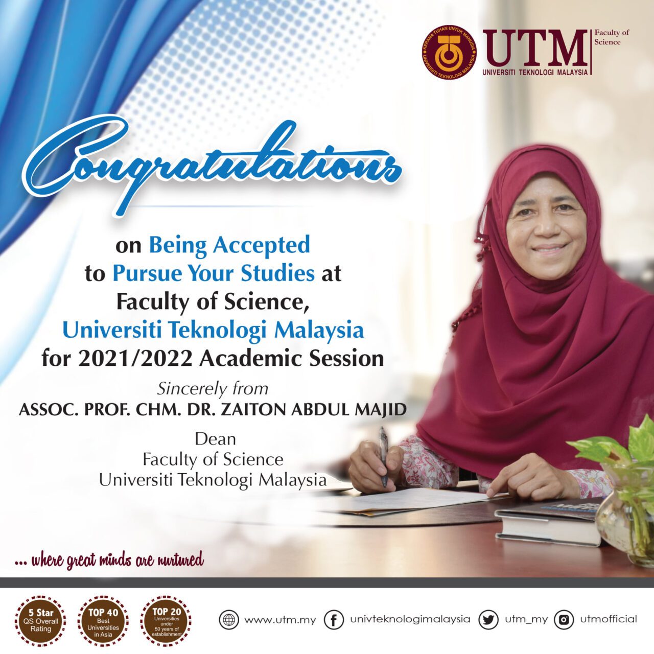 Dean Faculty of Science | Faculty of Science, Universiti Teknologi Malaysia