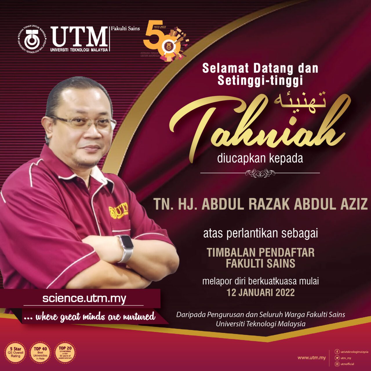CONGRATULATIONS to Mr. Hj. Abdul Razak Abdul Aziz for his well-deserved ...