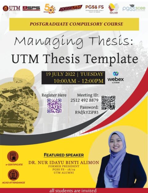 MANAGING THESIS : UTM THESIS TEMPLATE | Faculty of Science, Universiti ...