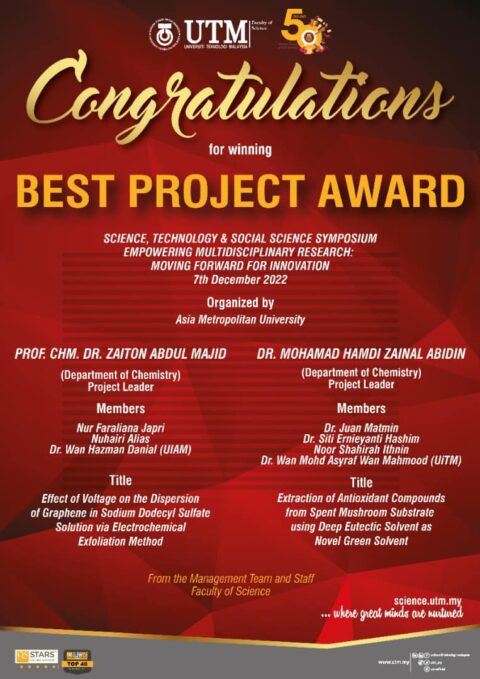 Best Project Award – Science, Technology & Social Science Symposium ...