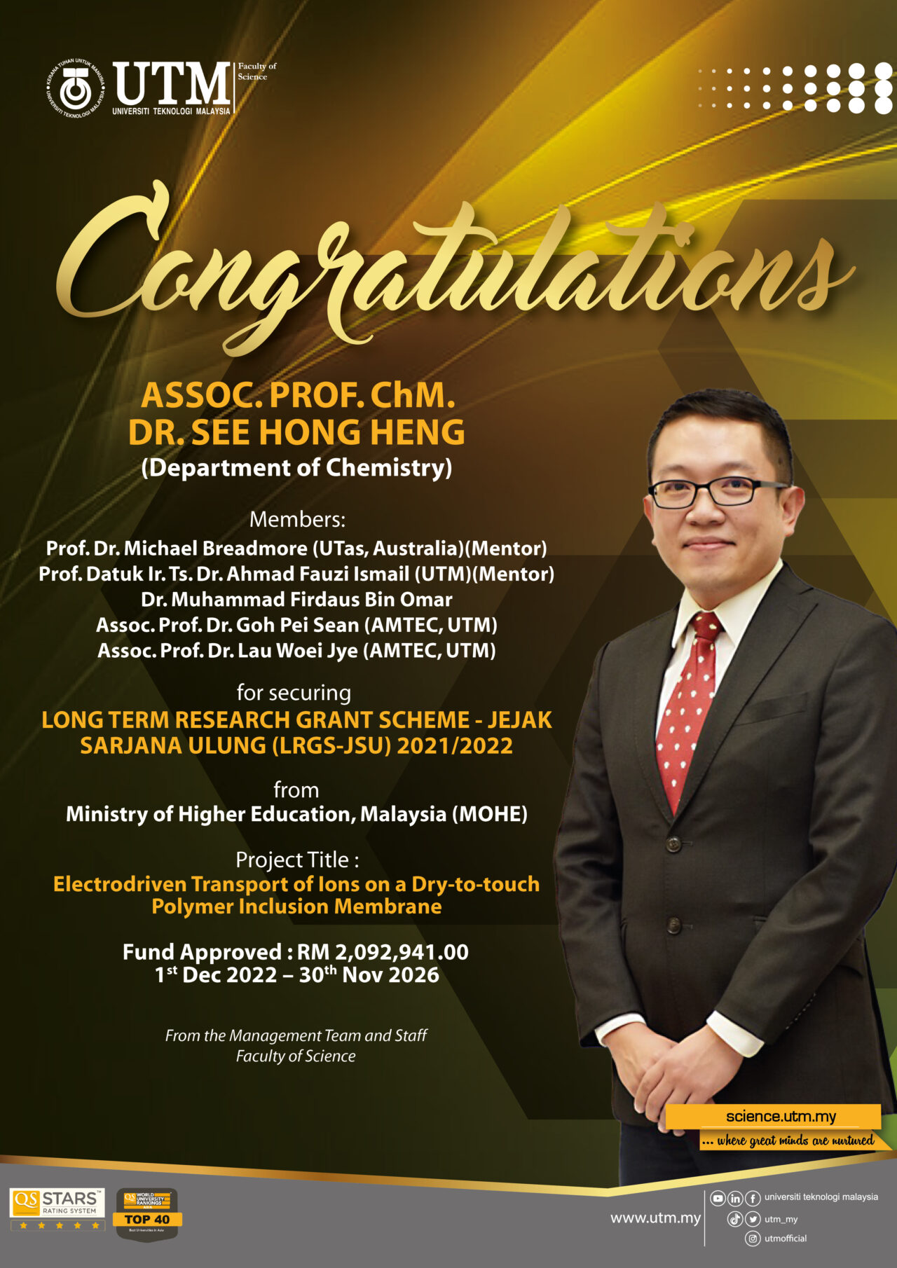 Congratulations to Assoc. Prof. ChM. Dr. See Hong Heng | Faculty of ...