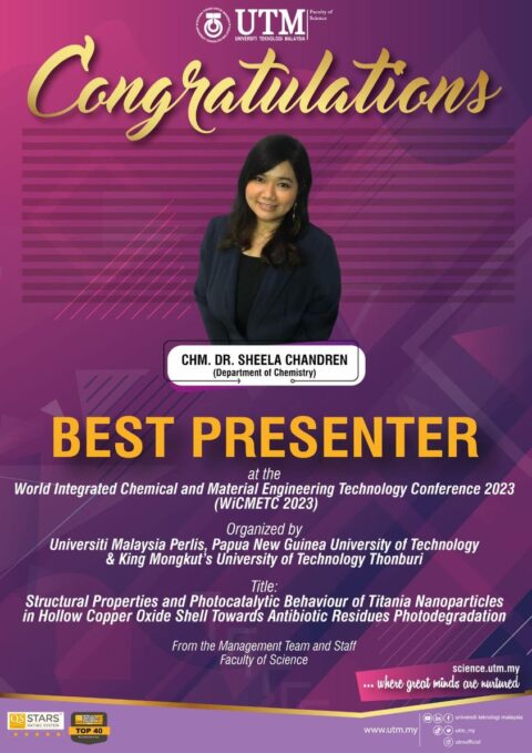 Congratulations to ChM. Dr. Sheela Chandren | Faculty of Science ...